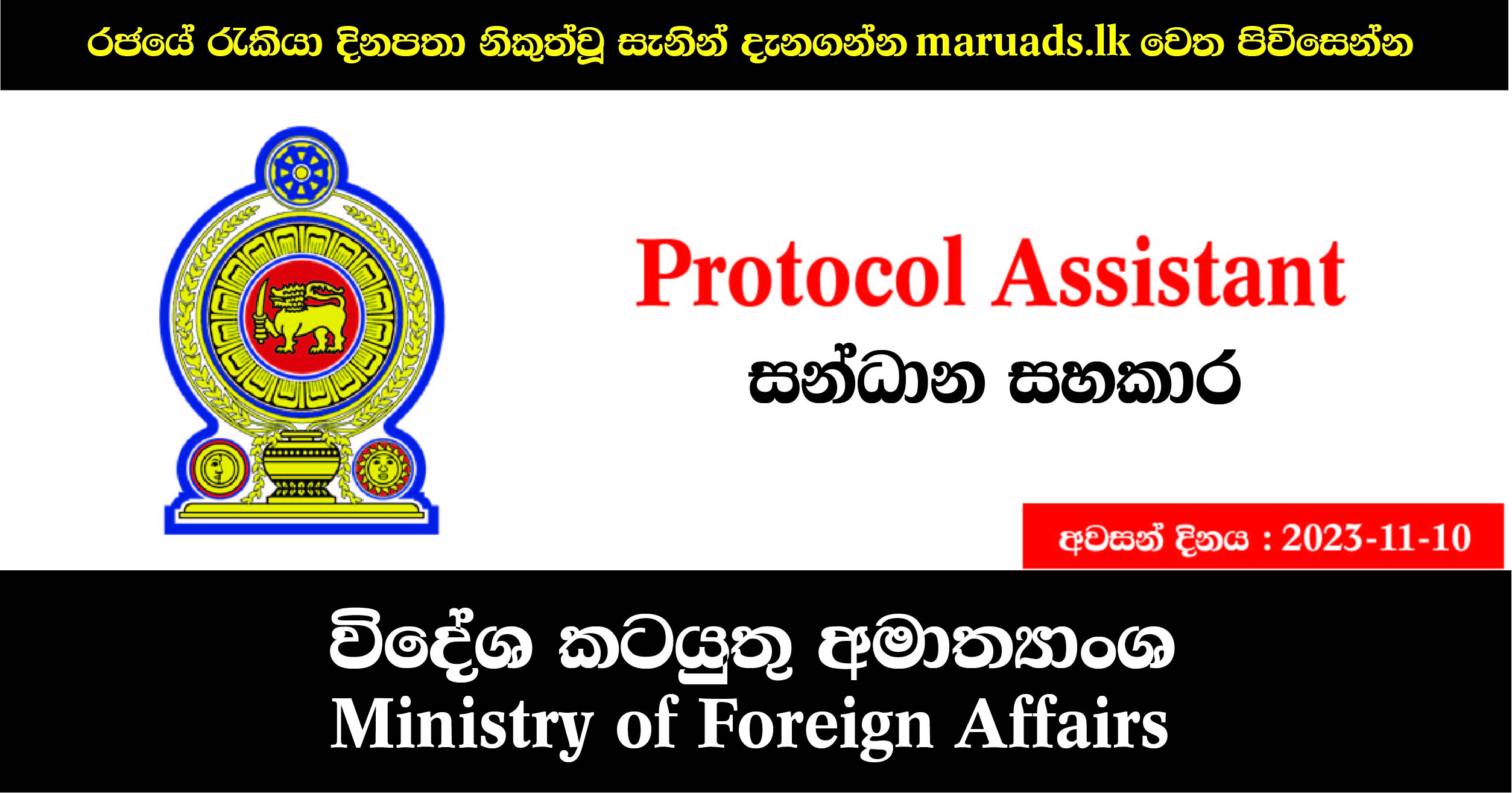 Protocol Assistant - Ministry of Foreign Affairs