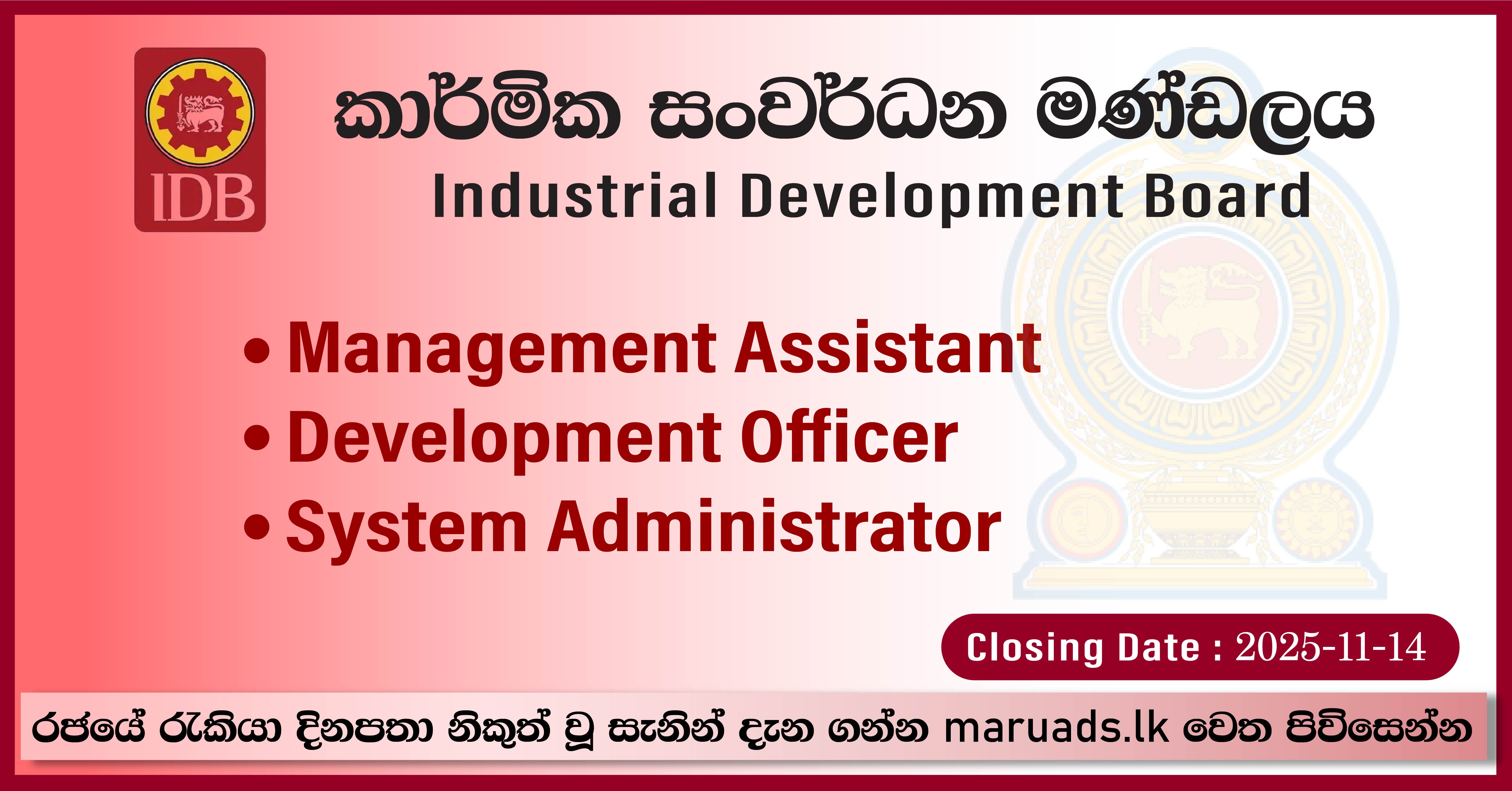 Management Assistant, Development Officer, System Administrator ...